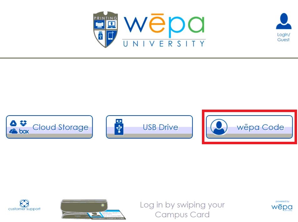 Print using wēpa Code at Print Station | wepa Support