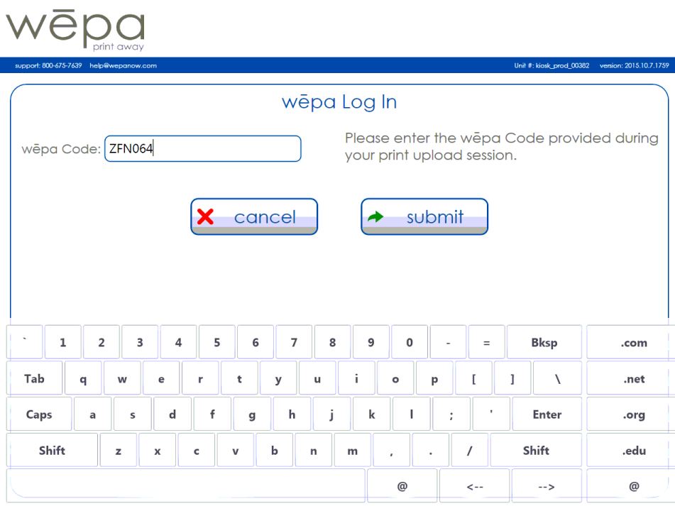 Print using wēpa Code at Print Station | wepa Support
